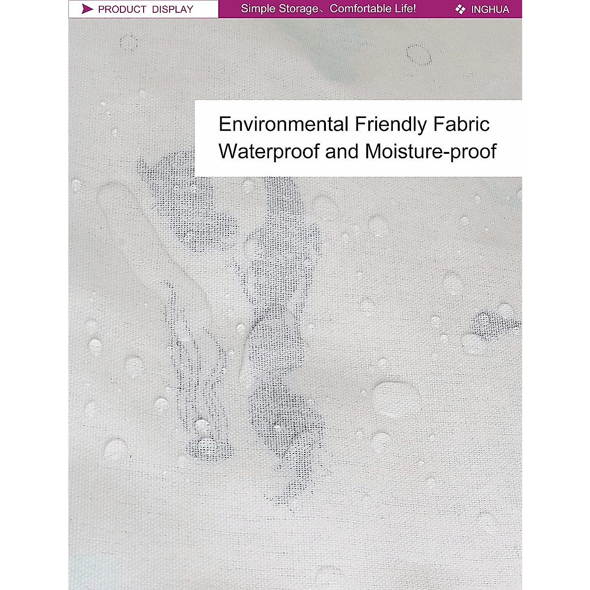 INGHUA Square Storage Basket Fabric Organizer Bin for Toys,Books,Clothes,Gifts,Pets-Perfect for Home,Office,Nursery,Dorm,Shelf(Square-mermaid)