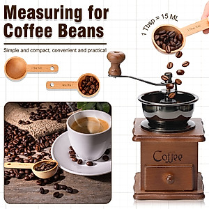 4 Pieces Coffee Scoop Wooden Coffee Spoon in Beech, Wood Coffee Measure Scoop Wooden Tablespoon for Measuring Coffee Beans or Tea Home Kitchen Accessories (15 ml)