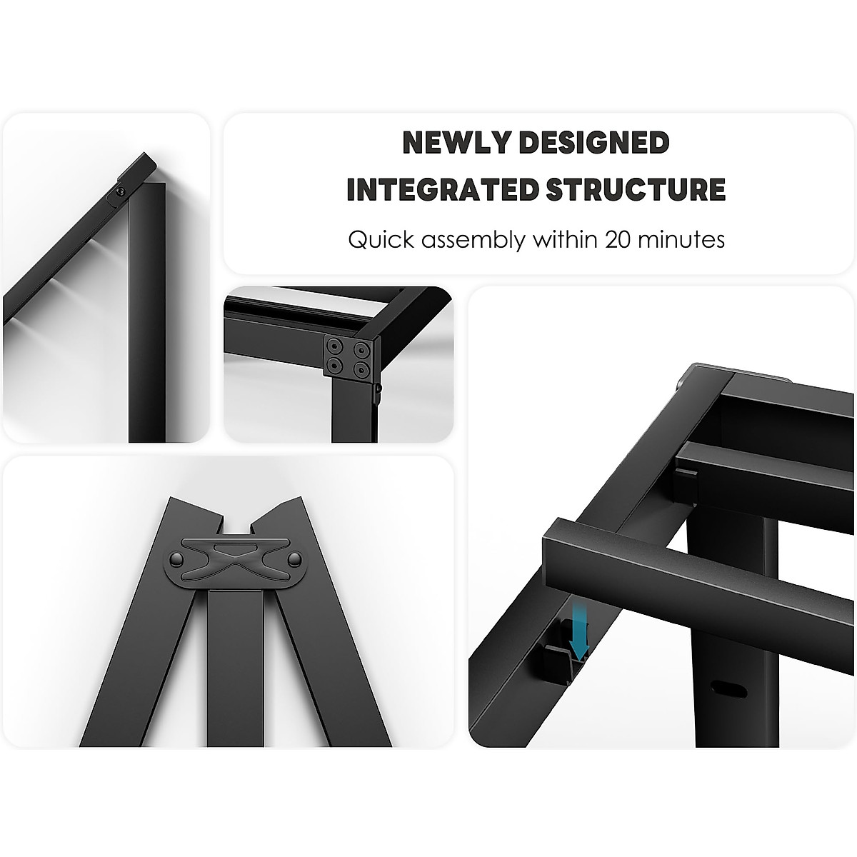 QEROMY Bed Frame No Box Spring Needed, Heavy Duty Metal Platform Bed Frame Noise-Free, Quick & Easy Assembly, Black (Full, 14 INCH)