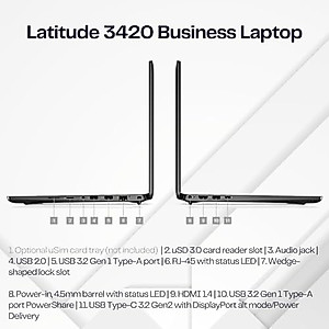 DELL Latitude 3000 Series 3420 Business Laptop, 14" FHD Display, Intel Core i7-1165G7, NVIDIA GeForce MX350, 16GB RAM, 512GB SSD, FP Reader, Backlit KB, HDMI, Wi-Fi, Windows 11 Pro