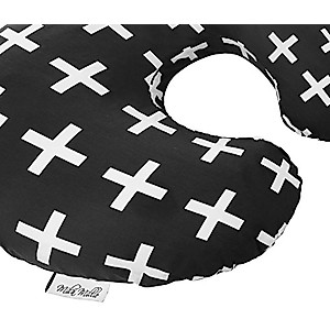 Mila Millie Premium Quality Nursing Pillow Cover Nordic Swiss White Cross Unisex Design Slipcover - 100% Cotton Hypoallergenic - Great for Breastfeeding Mothers - Fits Boppy Pillow