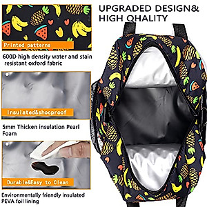 Insulated Lunch Bag for Women Girls Men,Cooler Lunch Tote Bag with Adjustable Shoulder Belt,Cute Portable Reusable Lunch Box Cooler Bag for Adult Girls Travel Picnic,Office,Working(Fruit)
