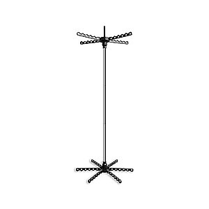 Lreros Clothes Drying Rack,59-Inch Clothes Drying Rack Folding Indoor,Laundry Drying Rack with 6 Rotatable Arms for Hanger, 6 Legs, Stainless Steel, for 18 Pieces of Clothes, Black