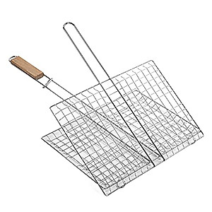 RvSky Garden kit BBQ Grill Basket Stainless Steel Rustproof Multipurpose Fish Grill Basket for Outdoor