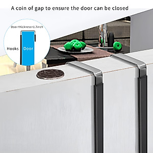 FYY Over The Door Hooks, 4 Pack Upgraded Long Door Hangers Hooks with Rubber Prevent Scratches Heavy Duty Organizer Hooks for Hanging Clothes, Towels, Hats, Coats, Bags Black