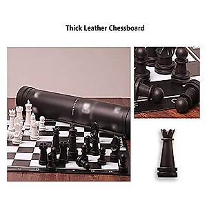 Wnota Chess Set Portable Chess Checkers Set，Folding Roll Up Chess Game for Outdoor Activities Chess Sets Chess Board Games