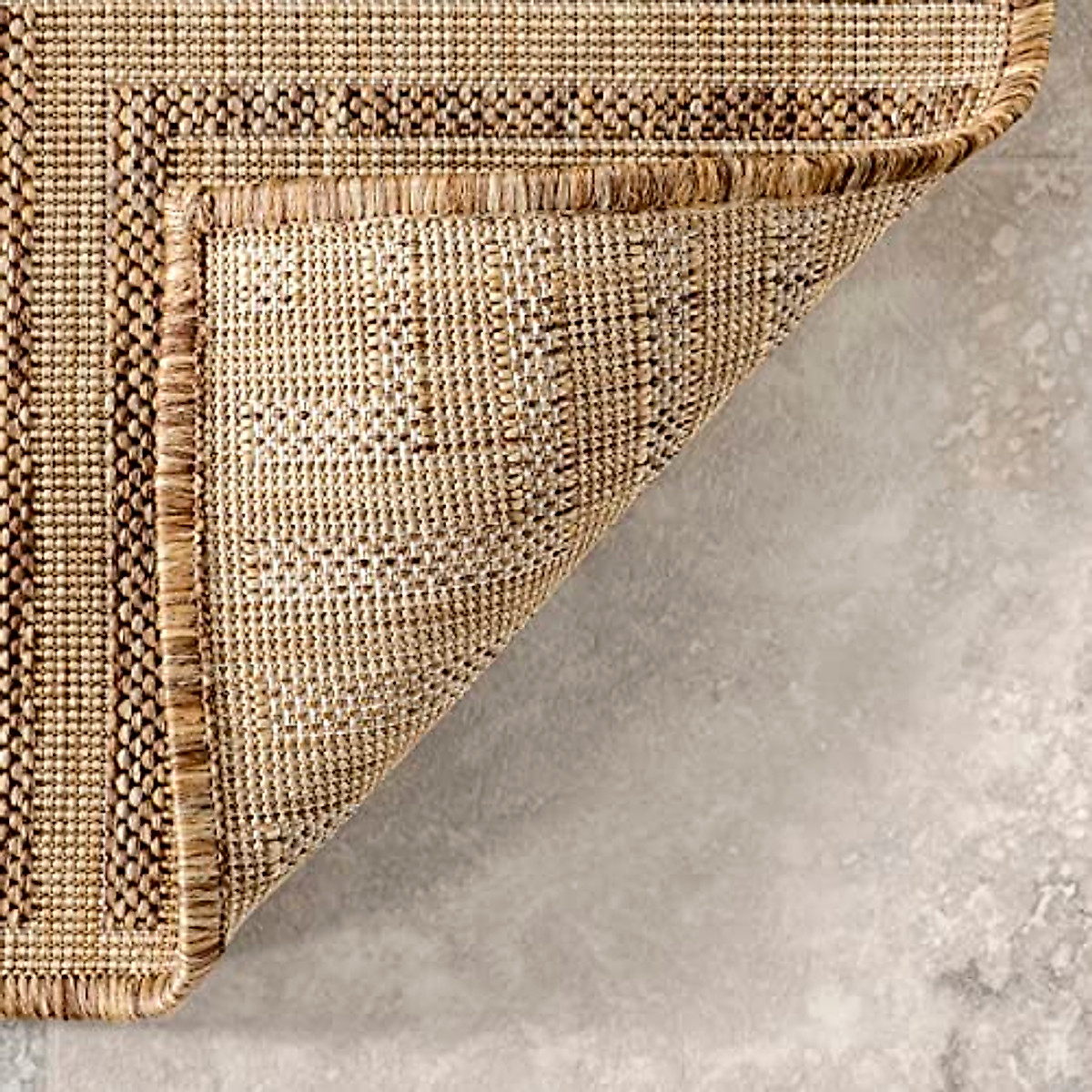 nuLOOM Asha Simple Border Indoor/Outdoor Area Rug, 4' x 6', Light Brown