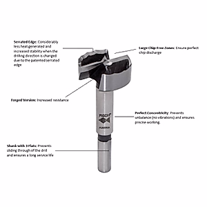 Fisch FSA-134664 Wave Cutter Forstner Bit, 40mm x 10mm