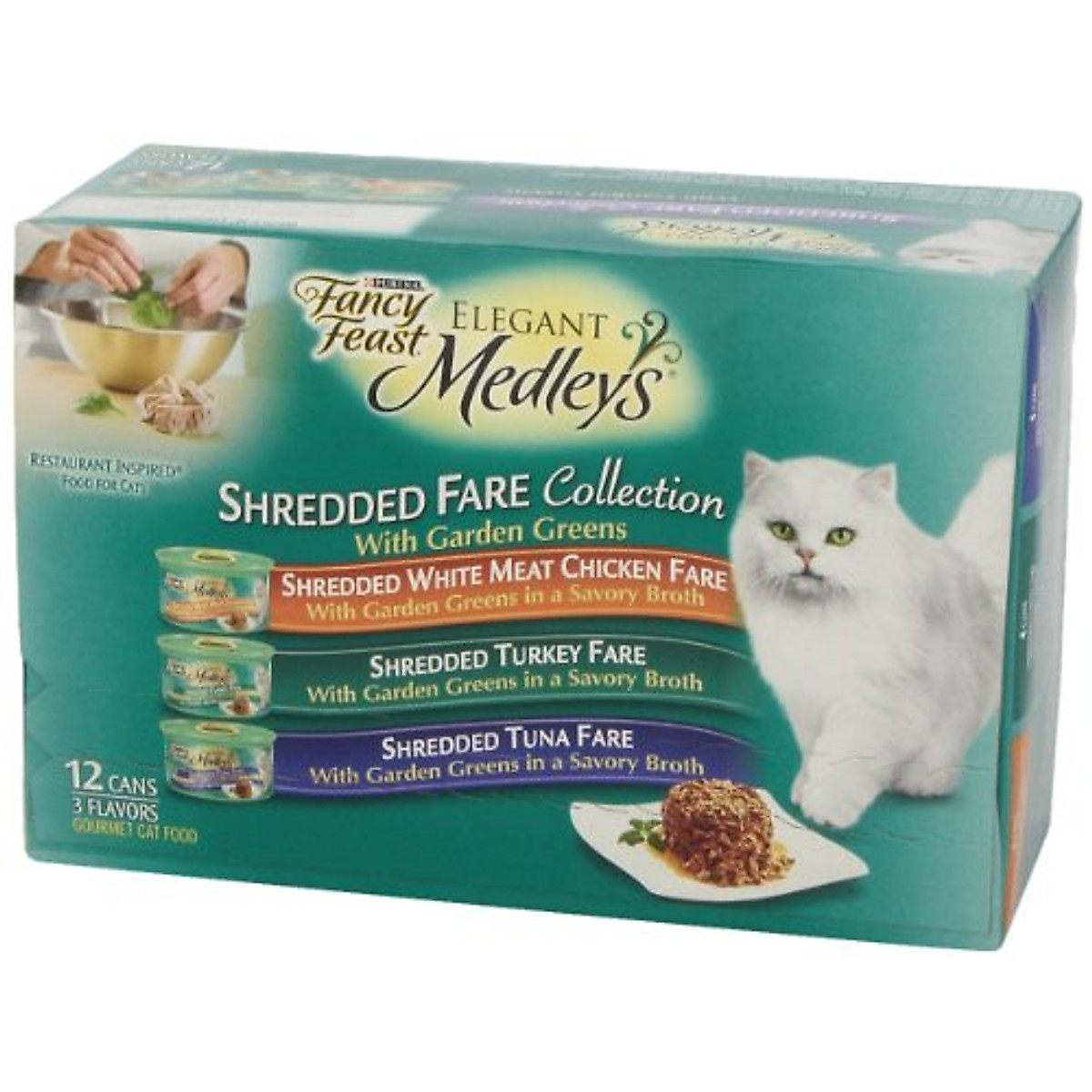 Fancy Feast Medleys Wet Cat Food Variety Pack, Shredded Fare Collection, (12) 3 Oz Cans
