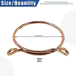 Glarks 10Pcs 55MM Fuel Line Hose Clamps Tube Spring Clips Clamps Set for Auto Motorcycle (55MM)