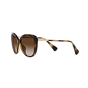 Ralph by Ralph Lauren Women's RA5288U Universal Fit Butterfly Sunglasses, Gradient Brown, 57 mm