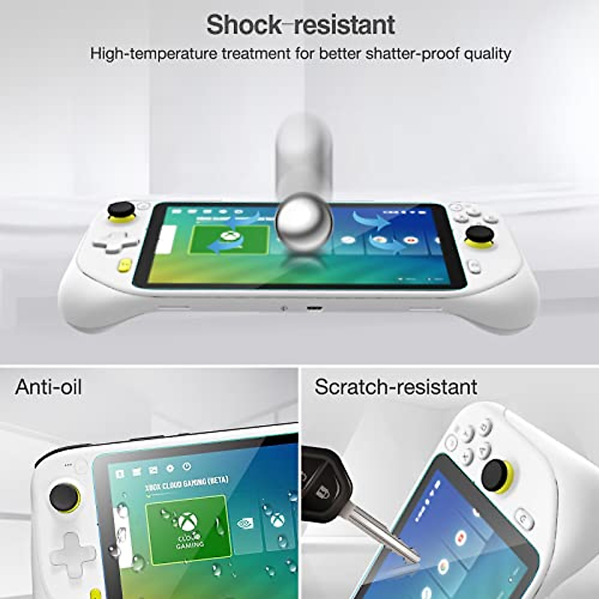 ProCase 3 Pack Upgraded Screen Protectors for Logitech G Cloud Gaming Handheld, HD Clear Tempered Glass Film Guard, Anti-Scratch Rounded Edge Screen Protector for 7-inch Logitech G Cloud 2022