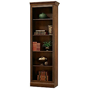 Howard Miller Oxford Right Return Wood Bookcase 920-004 – Saratoga Cherry Finish, Vertical Home Décor, Four Wood Shelves, Five Level Display Case, Adjustable Levelers