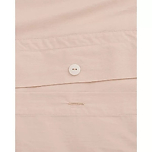 Calvin Klein Home Naturals Solid 250 TC Percale Set of 3 Duvet Set, Full/Queen Size, 55% Cotton & 45% Tencel (Beechwood)