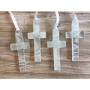 Handmade in USA Glass Cross With Sentiment - Perfect Baby Dedication Gift/Keepsake