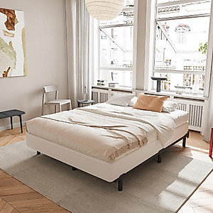 Bednowitz King Box Spring，5 Inch Low Profile Metal Boxspring with Non-Slip Fabric Bed Cover, Sturdy Heavy Duty Steel Structure Bed Base, Noise-Free Mattress Foundation, Easy Assembly，Black