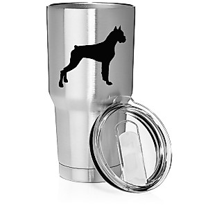 Smooth Body Tumbler Stainless Steel Vacuum Insulated Travel Mug Cup Gift Boxer Dog (30 oz, Stainless Steel)