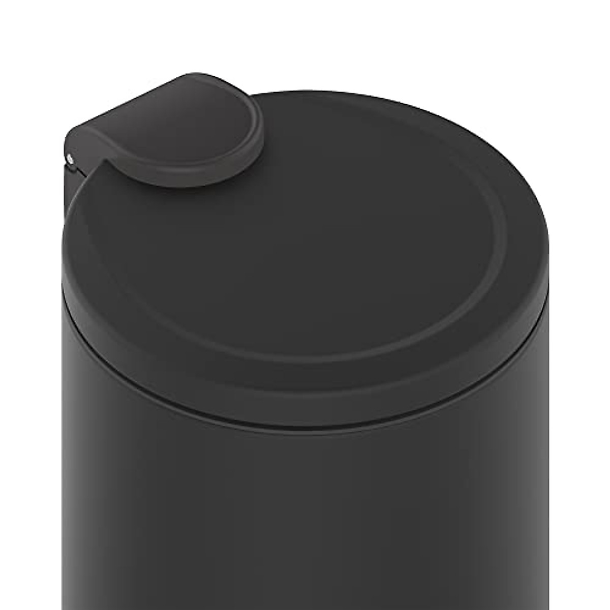 Innovaze 3.2 Gal./12-Liter and 0.8 Gal./3 Liter Stylish Round Black Metal Step-on Trash Can Set