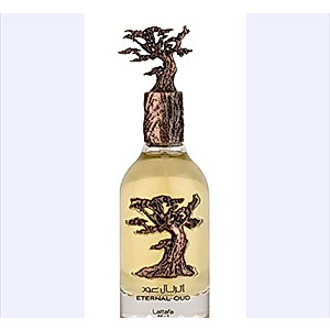 Lattafa Perfumes Eternal Oud EDP - 100ml(3.4 oz) Unisex | Grapefruit, Plum, Orchid, Heliotrope, Vanilla, Amber, Oud, Benzoin, Tonka Bean, Labdanum, 3.4 Fl Oz (Pack of 1)