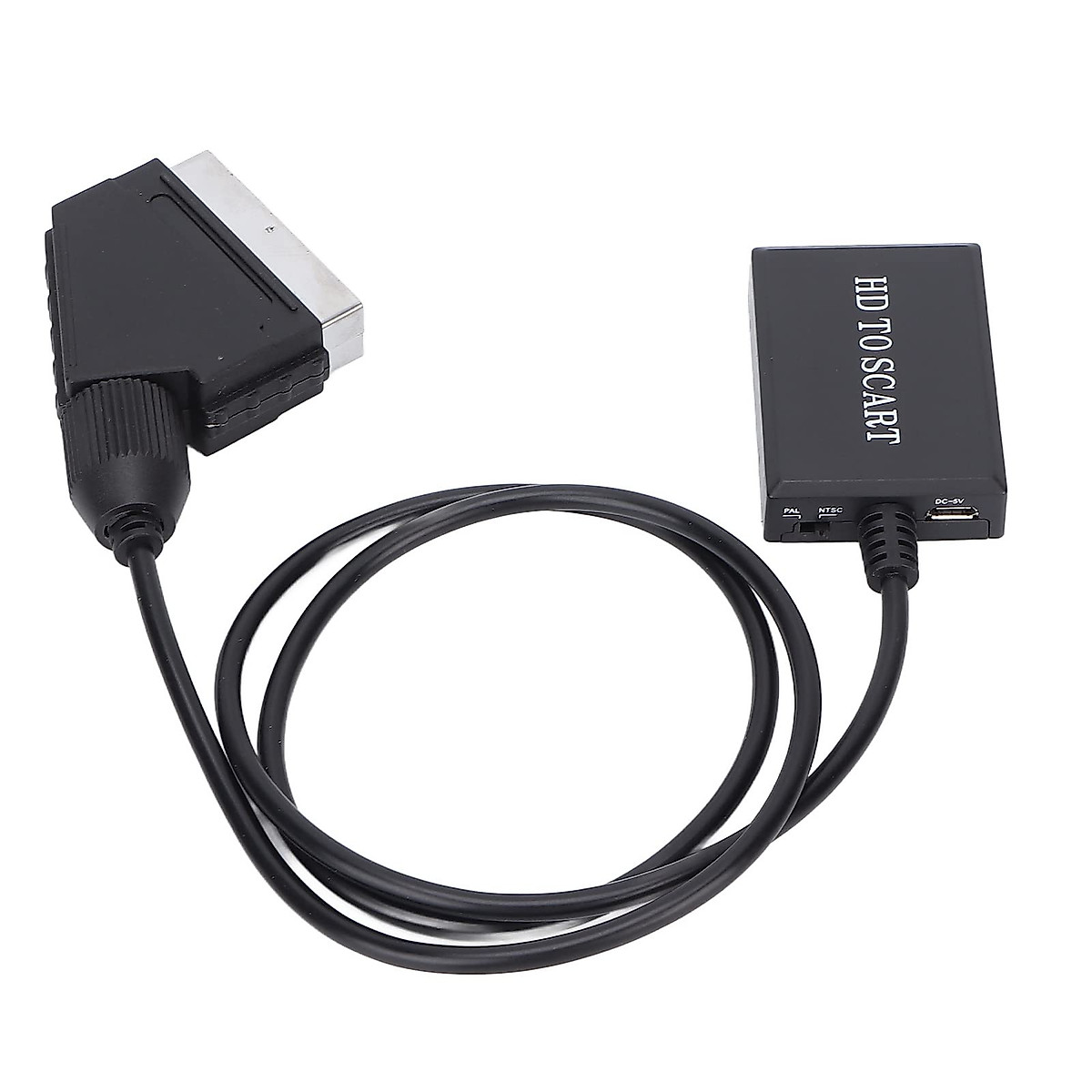 HDMI to SCART Converter, HD Digital Video HDMI to Analog Video and L/R Audio Adapter Support DVI, for CRT/VHS/DVD CVBS Play
