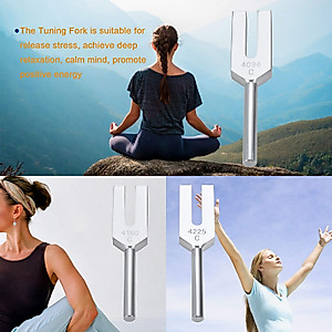 Angel Tuning Forks Set - 4096 Hz, 4160 Hz, 4225 Hz for Sound Healing, Musical Instrument, Therapy, with Silicone hammer and Soft Storage Bag