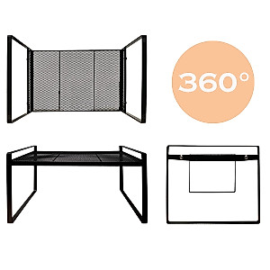 Vicosey Cabinet Shelf , Shelf organizer,Rustproof Kitchen Counter and Cabinet Shelf , Space Saver Under Cabinet Shelf , Cupboard, Plate, Dish, Counter & Pantry Organizer Organization,Black/Iron