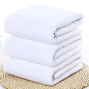NUPYQL Towels 2Pcs Luxurious Jumbo Bath Sheet Premium Cotton Oversized 70*140cm - Soft Towel Sets for Bathroom - Ultra Soft & Highly Absorbent - White