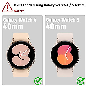 SPGUARD [4 Pack Galaxy Watch 4 40mm Screen Protector & Galaxy Watch 5 40mm Screen Protector, Tempered Glass Screen Protector Accessories for Samsung Watch 4 40mm/ Watch 5 40mm (NOT for Other Models)