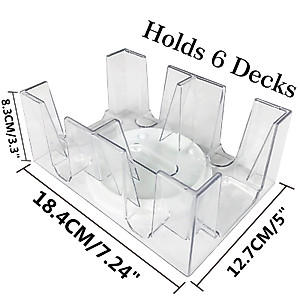 Yuanhe Canasta Playing Card Holder - 6 Deck Revolving Card Tray for Kids & Adults,Rotating Cards Holder for Poker, Canasta, Hand & Foot, Rummy,Go Fish,UNO Games