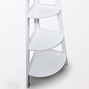 Casual Home 5-Shelf Corner Ladder Bookcase, White (Pack of 1)