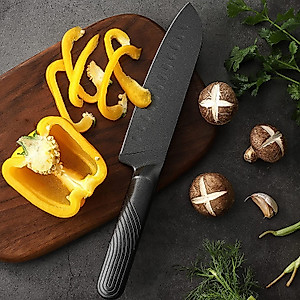 TANSUNG Santoku Knife Ultra Sharp Chef Kitchen Knife Cutting Cooking Knife with Durable Stainless Steel Nonstick Blade Ergonomic Handle for Home Gourmet Restaurant Cooker Gift