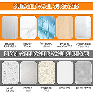 Dimeho 4 Pcs Shower Caddy Adhesive Replacement, Corner Shower Caddy Adhesive Sticker Replacement Hook No Drilling Transparent Strong Adhesive Shower Hooks Soap Holder Bathroom Storage Shelves