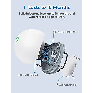meross Smart Water Sensor Alarm 3 Pack, WiFi Water Leak Detector Support Apple HomeKit, SmartThings, IP67 Waterproof with App Alerts, Alarm, 100M Range for Home Basement Kitchen (Meross Hub Included)
