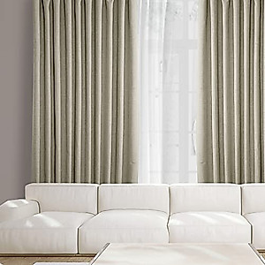 HPD Half Price Drapes Extra Wide Linen Room Darkening Curtain (1 Panel) 100 X 96, BOCH-LN1857-96-DW, Oatmeal