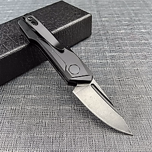 Mini Pocket Folding Knife 1.81 Inch Drop Point Blade Aluminum Handle Box Opener,Camping EDC Tool