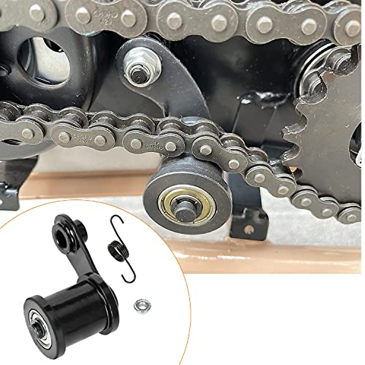 FVRITO Chain Tensioner with 1-3/4'' Roller for Powersports 6.5HP 196cc 212cc CT200u Trail 200 BT200x CT200u-ex Massimo MB200 Baja Heat Warrior MB200 MB165 TrailMaster Hensim Motorsport Mini Bike Parts