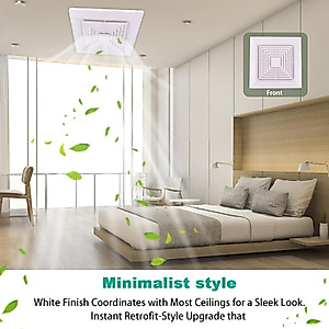 TIHCXNY 1-Piece (12" x 12") Bathroom Exhaust Fan Cover with Spring, Square Ceiling or Wall Mounted Exhaust Fan, Ceiling Fan, Grille, Air Diffuser, Diverter Ventilation Hood, Replacement Accessories