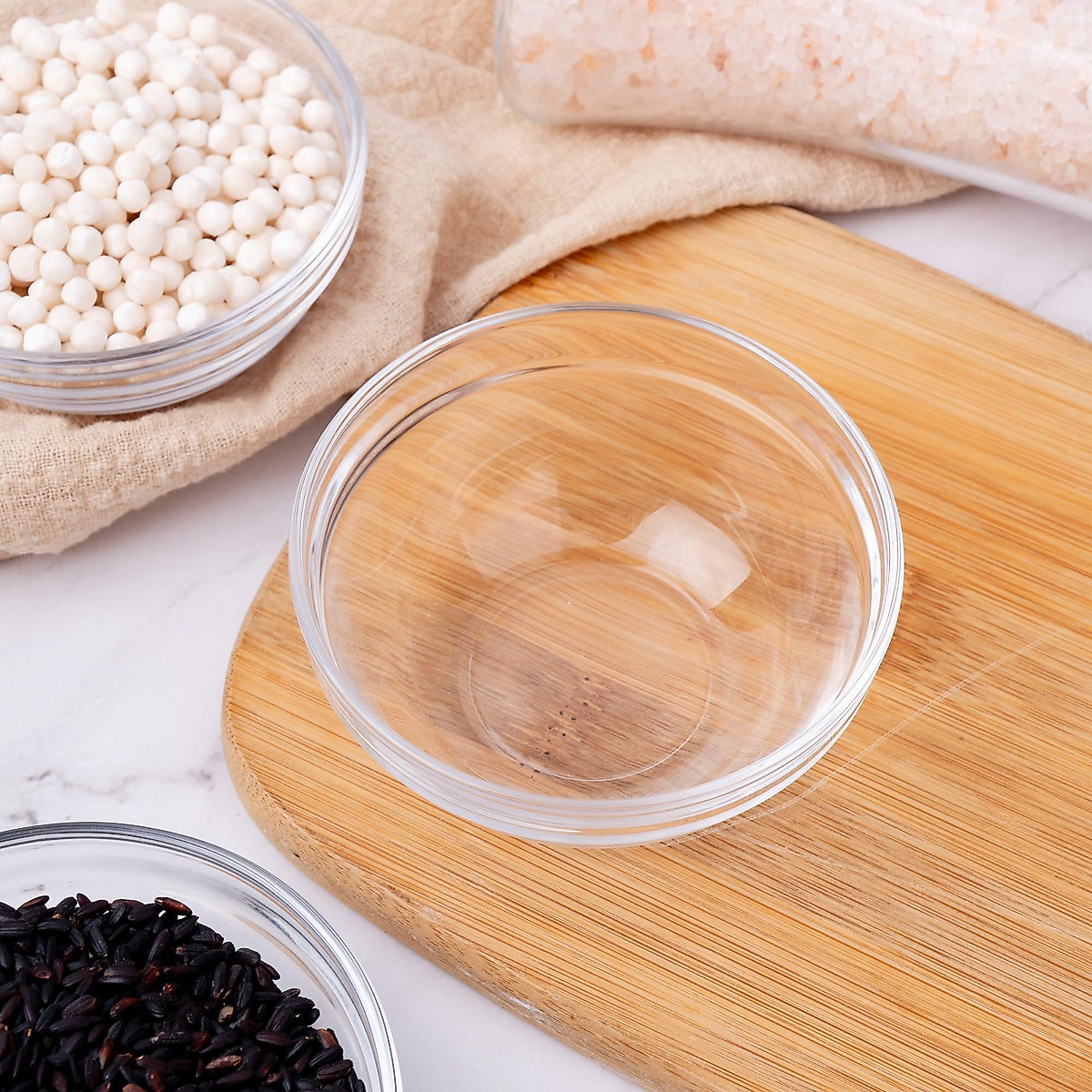 SQARR Mini Glass Bowl, 4 Ounce Capacity, (4 Pack)