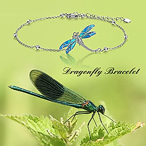 Dragonfly Bracelet Sterling Silver Dragonfly Jewelry Adjustable Bracelet Christmas Jewelry Gifts for Women Dragonfly Lovers