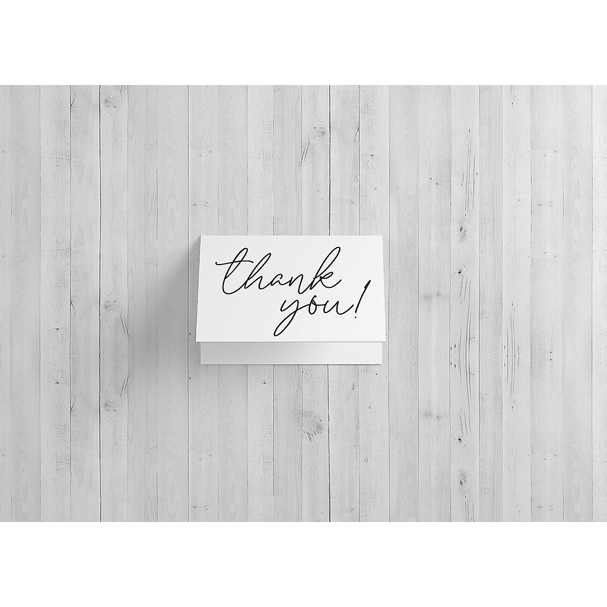 Red Door Inspirations 5x7 Thank you Note Cards with Envelopes (Black and White Thank You)