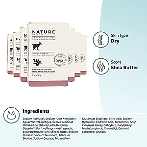 Nature by Canus Bar Soap With Fresh Canadian Goat Milk Vitamin A, B3, Potassium, Zinc and Selenium, Shea Butter, 5 Ounce (Pack of 24)