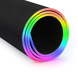 Redragon RGB LED Large Gaming Mouse Pad Soft Mat with Nonslip Base, XL Size with Stitched Edges for PC Gamer (31.5 x 11.8 x 0.16 inches)