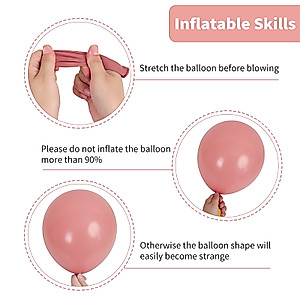 RUBFAC 129pcs Retro Pink Balloons Latex Blush Balloons Different Sizes 18 12 10 5 Inch Party Balloon Kit for Valentine's Day Birthday Baby Shower Wedding Princess Boho Theme Party Decoration