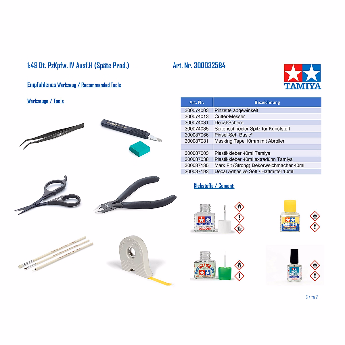 Tamiya 32584 1/48 German Panzer IV AUSF.H Plastic Model Kit