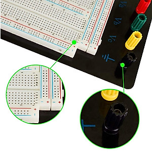 Tektrum Externally Powered Solderless 3220 Tie-Points Experiment Plug-in Breadboard with Aluminum Back Plate, Jumper Wires, Power Module, Wall Adaptor for Proto-Typing Circuit