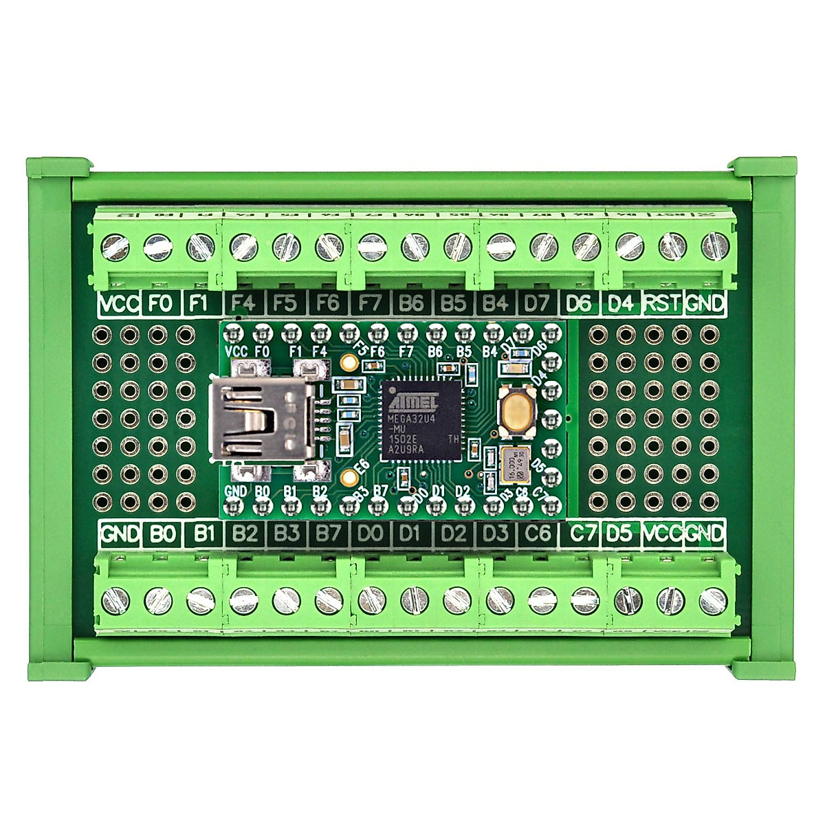 Terminal Block Breakout Board Module for Teensy 2.0, DIN Rail Mount Version