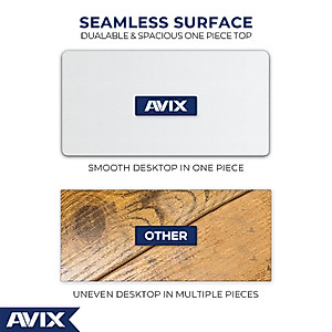 AVIX Whole Piece Electric Standing Desk, 48 x 24 Inches Height Adjustable Desk, Sit Stand Desk Home Office Desks, White