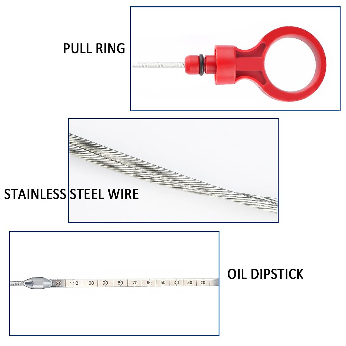 NHHC Automatic Transmission Dipstick Compatible with Jeep Dodge Chrysler with 2.7 3.5 3.6 3.7 5.7 6.1 6.4L Transmission Oil,OEM#8863B 9336 42RLE NAG1 Transmission Fluid Dipstick with O-Sealing Cap