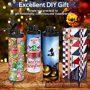 GELBEKUH 8 Pack 20 oz Sublimation Tumbler Set Four Layer Stainless Steel Straight Skinny Travel Blank Tumbler Bulk Sublimation Cups with Lid, DIY Stickers Shrink Wrap for Heat Transfer Heat Press