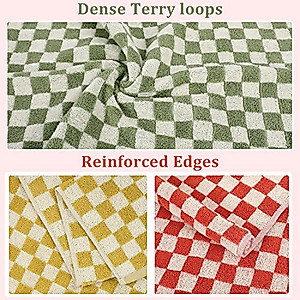 Sawowkuya 5 Pcs Checkered Hand Towels, 100% Cotton Bath Towels Checkered Towel, Soft Absorbent Hand Towels for Bathroom, 13” x 29” Cute Patterned Face Towels for Spa Gym Kitchen